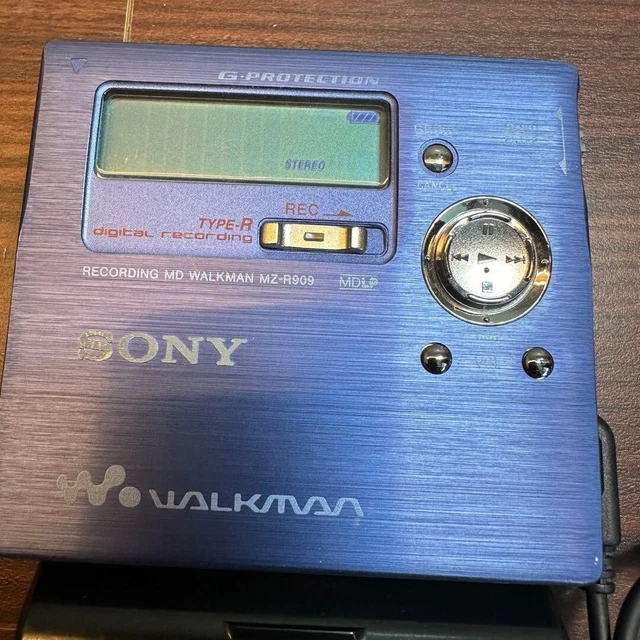 SONY WALKMAN MZ-R909 Blue MiniDisc Recorder Player MD Tested Working ...