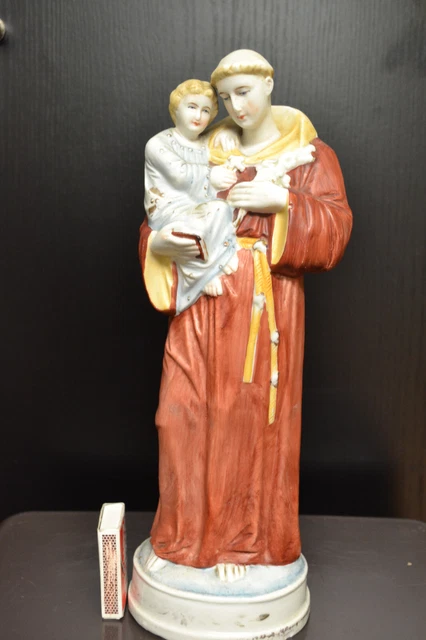 SEHR ALTER HEILIGER Antonius mit Jesuskind, Biskuit Porzellan EUR 48,00 ...