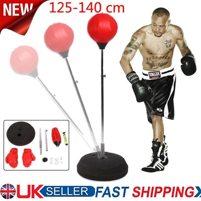 ADULT PUNCH BALL Set Free Adjustable Standing w/Boxing Bag Gloves Speed ...