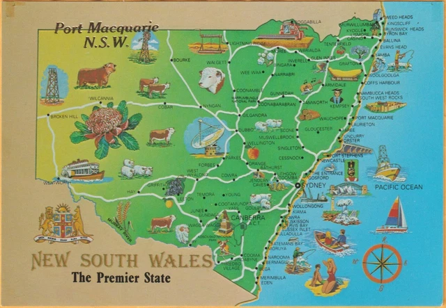 NSW TOURIST MAP Port Macquarie Nsw Acc Postcard $8.95 - PicClick AU