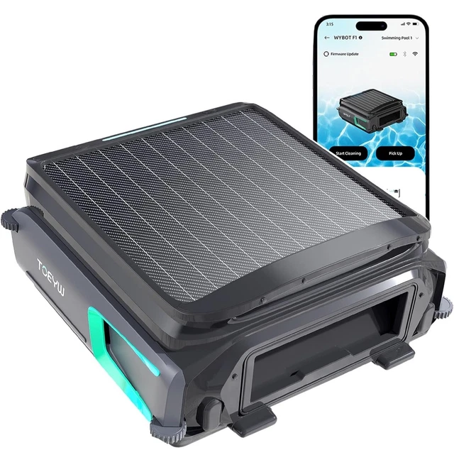 (2025 UPGRADED) WYBOT F1 Solar Powered Robotic Pool Skimmer – 24/7 APP ...
