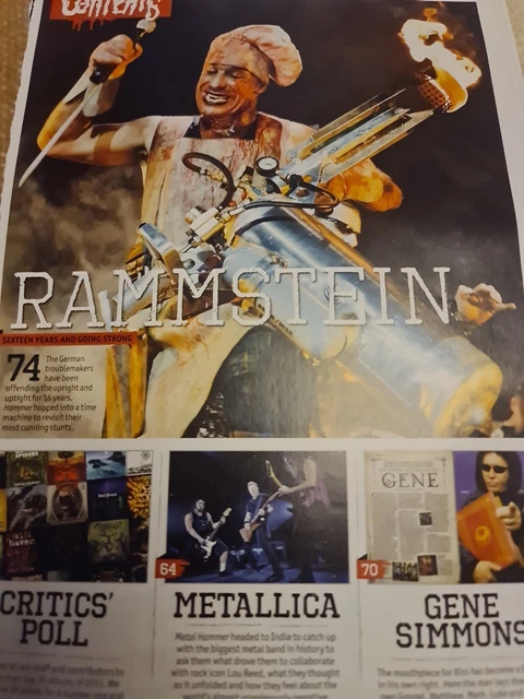 TILL LINDEMANN RAMMSTEIN A4 PAGE CLIPPING FROM METAL HAMMER MAGAZINE UK ...