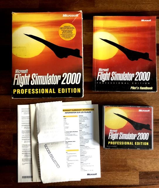 MICROSOFT FLIGHT SIMULATOR 2000 Professional Edition PC Big Box ...