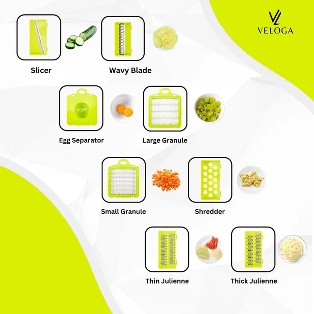 MANDOLINE VEGETABLE CHOPPER 16-in-1 & Dicer Multi-Functional Vegetable ...