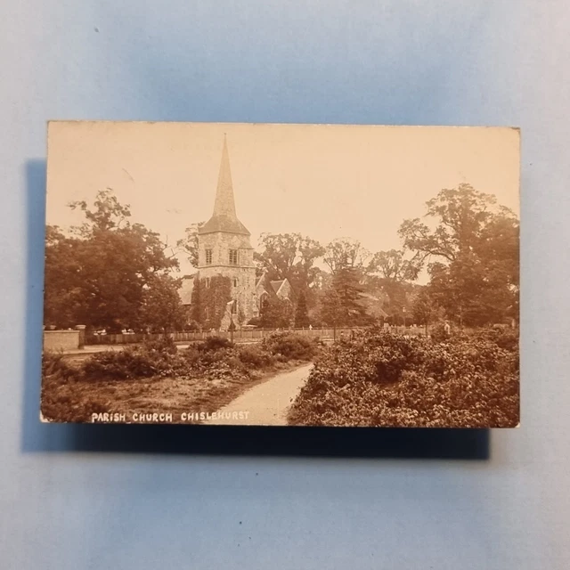 CHISLEHURST BROMLEY POSTCARD 1912 Real Photo St Nicholas Church London ...
