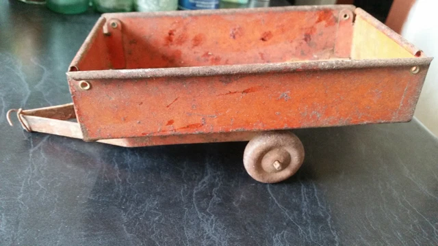 VINTAGE TIN boomaroo mettoy wyntoy tractor trailer $100.00 - PicClick AU