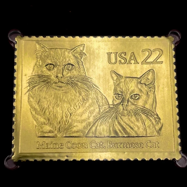 22K CHAT BIRMAN / chat Maine Coon John Dawson 1988 réplique BE9 EUR 21 ...