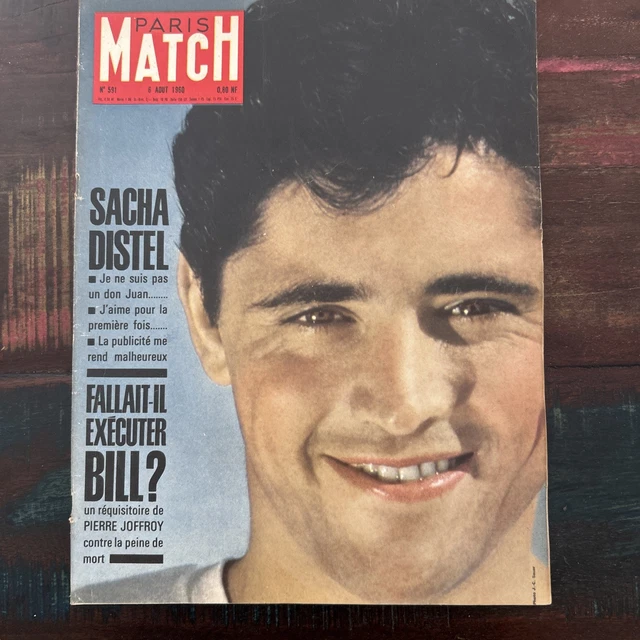 MAGAZINE / REVUE Paris Match n° 591 du 06/08/1960 Sacha Distel EUR 3,00 ...