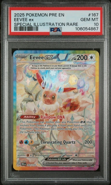 2025 POKEMON PRE En-Prismatic Evolutions #167 Eevee Ex Psa 10 £171.35 ...