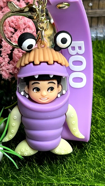 BOO MONSTERS INC Keychain Keyring Bag Charm pixar disney purple costume ...