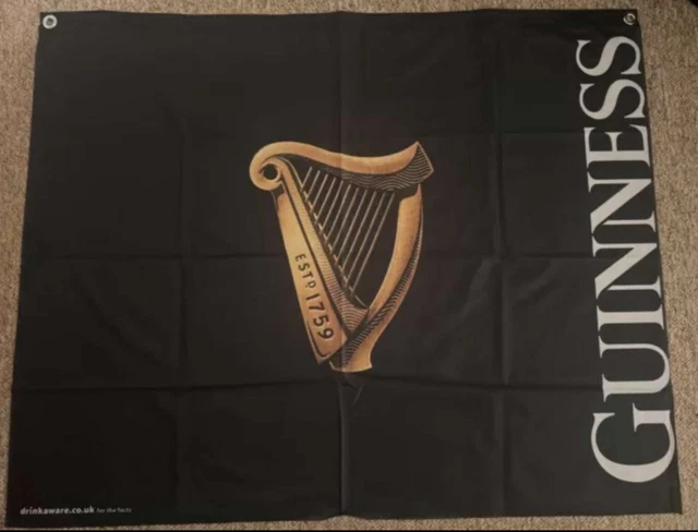 GUINNESS - FLAG / Banner - 100cm x 80cm - Home Bar / Pub - Man Cave ...