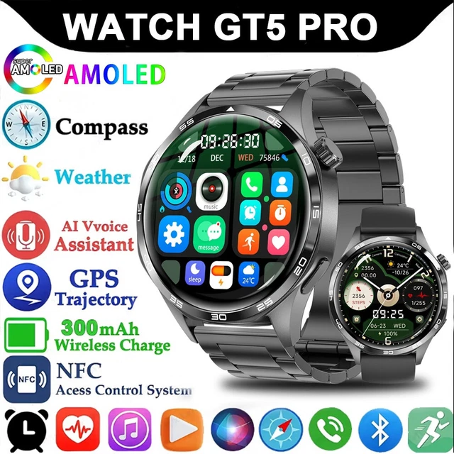 SMARTWATCH GT5 PRO GPS NFC 360*360 AMOLED Schermo Frequenza Cardiaca ...