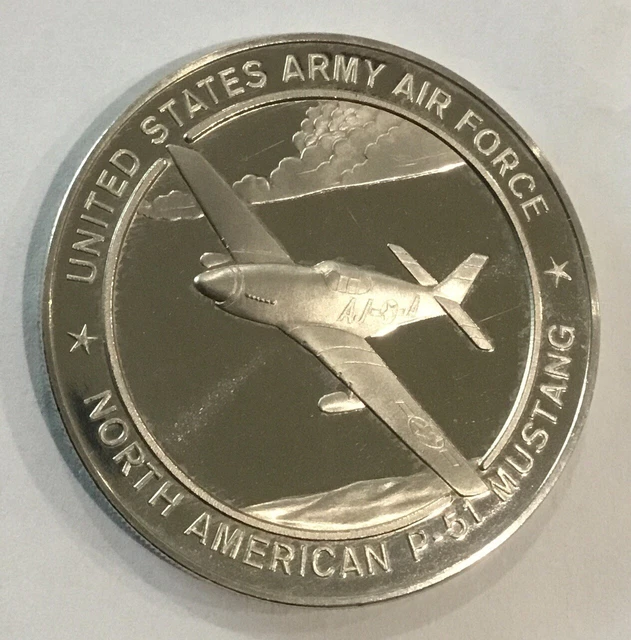 U.S. ARMY AIR Force P-51 Mustang Military Aircraft Coin Medal Aviation ...