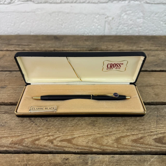 VINTAGE CROSS SAAB Scania Classic Black Ball Pen in Original Box - Blue ...
