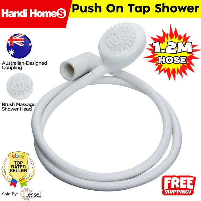 PUSH-ON TAP BATH Sink Shower Head Spray Mixer Hose Adapter Single ...