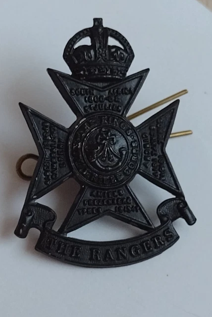 12TH LONDON REGIMENT (The Rangers) Cap Badge KC 1937 era 2 Lugs VINTAGE ...
