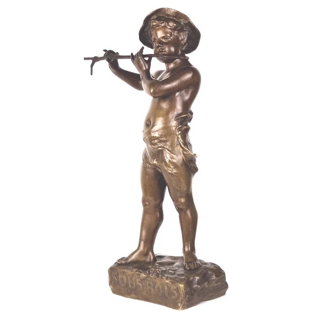 BRONZE FIGURE BOY With Flute Marcel Debut Um 1900 O904 $2,369.92 ...