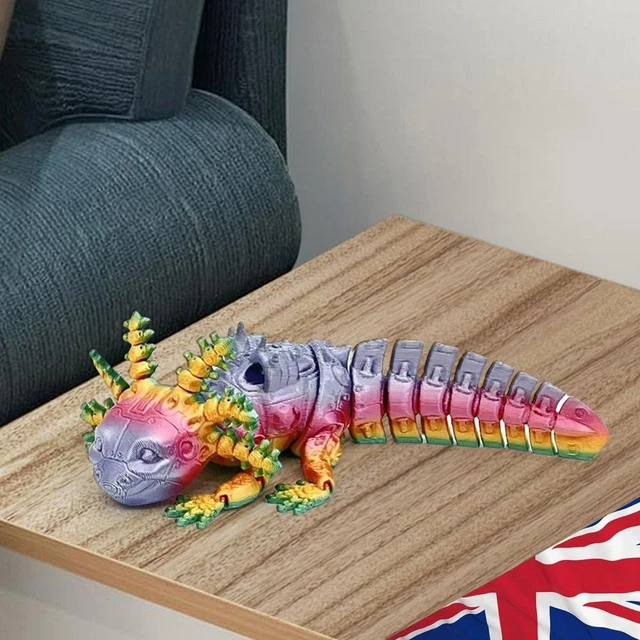 3D PRINTED AXOLOTL Toy Articulated Mechanical Axolotl Figurine Gifts ...