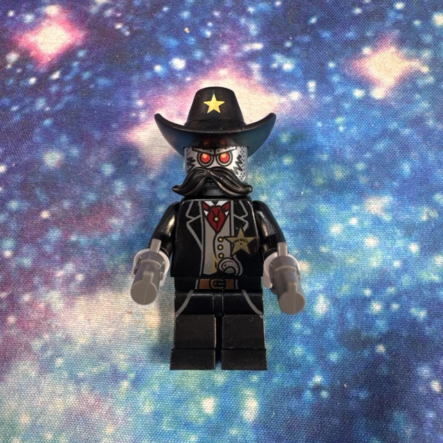 LEGO FIGURINE MINIFIG Lego Movie Shérif robot Sheriff Not-a-robot noir ...