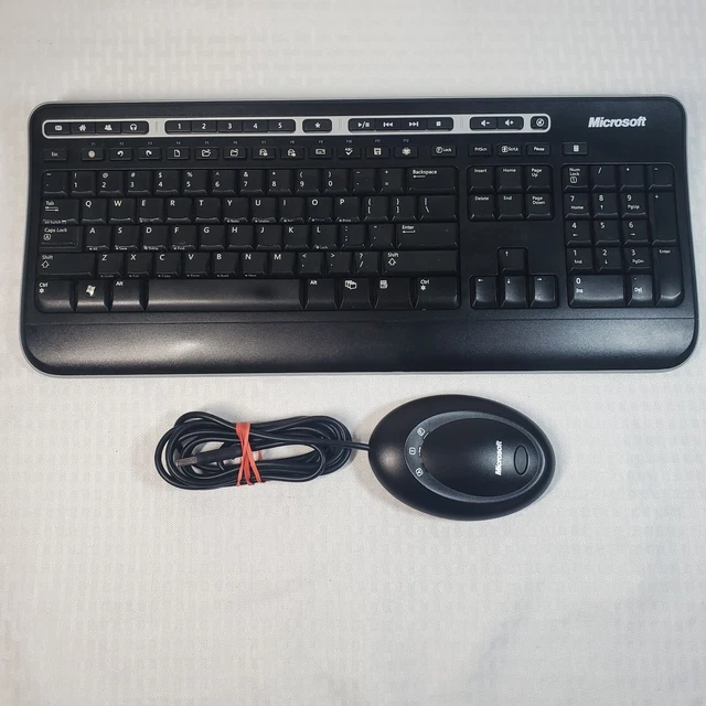 MICROSOFT WIRELESS KEYBOARD 1000 Model 1356 w/ USB Receiver 1028 Tested ...