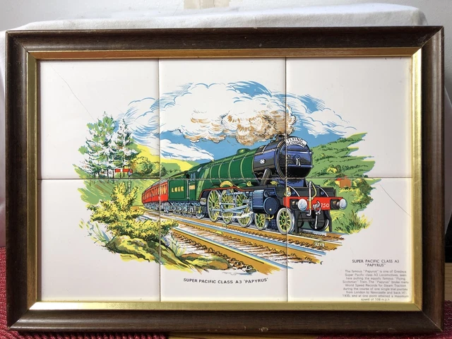 SUPER PACIFIC CLASS A3 Papyrus - Flying Scotsman - 6 Tiles - Framed ...