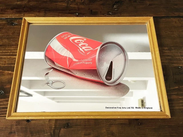 MIROIR PUBLICITAIRE ANS 80 Coca Cola Vintage Tom Liddell Enseigne ...