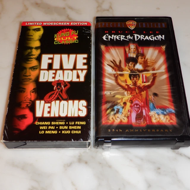 FIVE DEADLY VENOMS VHS 2 tape Enter The Dragon Bruce Lee Chang Sheng ...