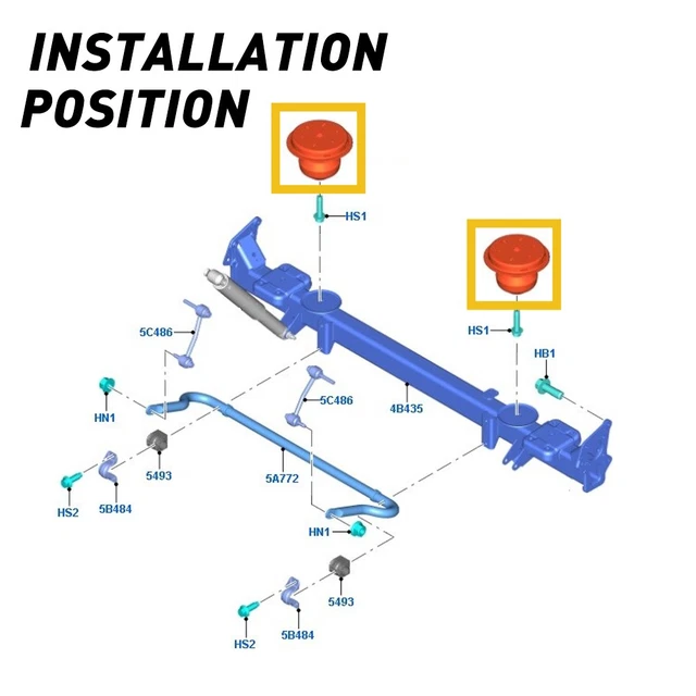 2038874 FIT FORD Transit Mk8 Custom Rear Axle Bump Stop Single Rear ...