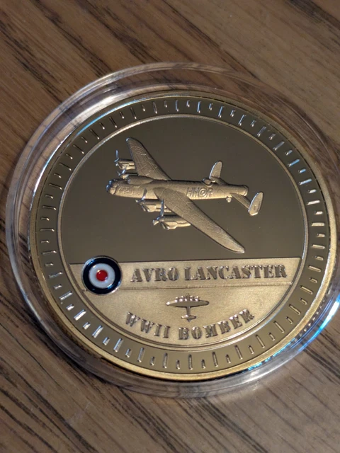 RAF ROYAL AIR Force Commemorative Coin Avro Lancaster Gold Plated in ...