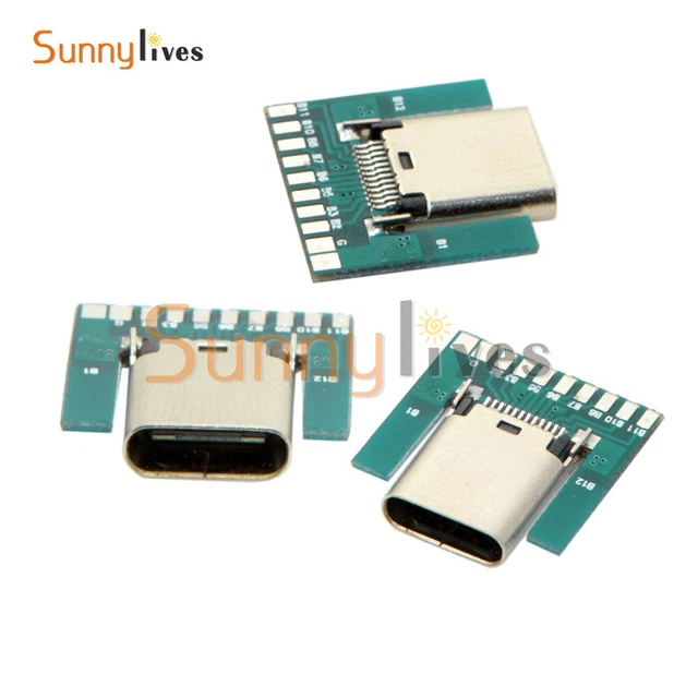 USB 3.1 USB-C Type-C 24Pin SMT Female Male Plug Socket Connector With ...