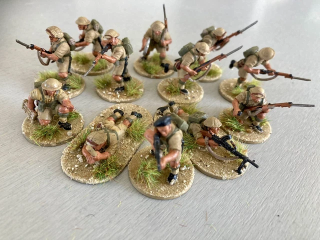 WW2 BOLT ACTION British 8th Army Infantry Squad 12 Figures Painted 28mm ...