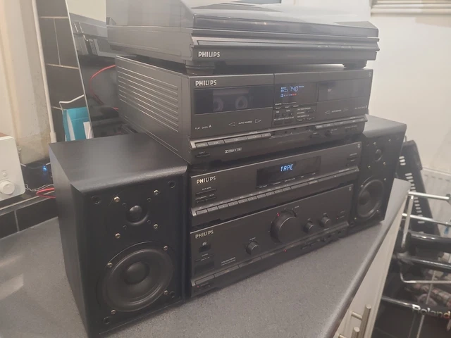 PHILIPS MIDI HI-FI Stacker System Amplifier, Radio Tuner, TwinTape Record Player £40.00 ...