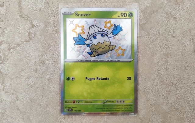 POKEMON SNOVER BABY Shiny Rara Destino di Paldea PAF 100/091 ITA Pack ...