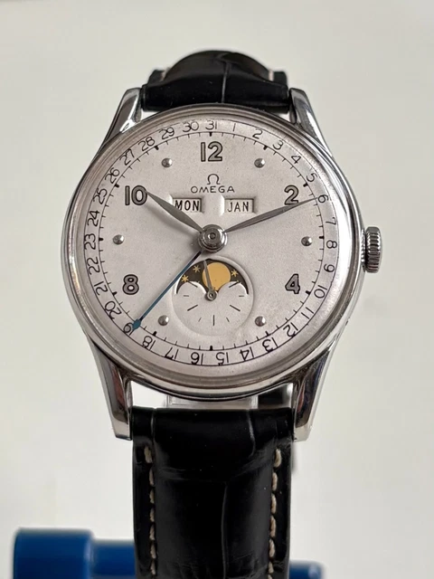 OMEGA VINTAGE OLD Triple Date Moon Phase Hand Winding watch 2471/1 cal ...