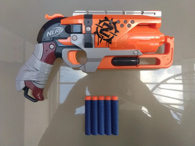 HASBRO NERF ZOMBIE Strike Hammershot Spring Loaded Blaster with Foam ...