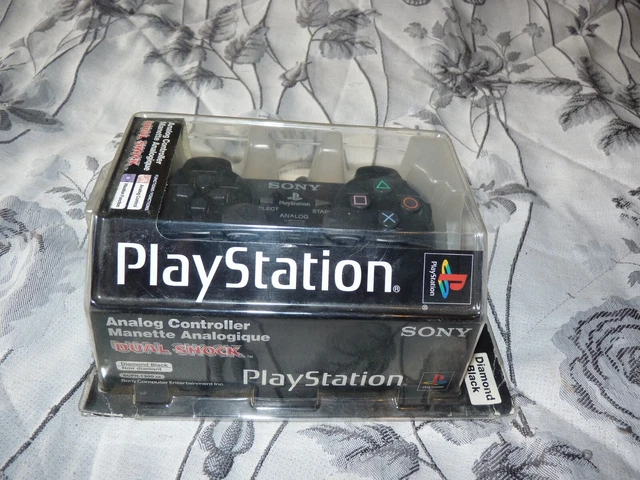 SONY PLAYSTATION 1 Dual Shock Control in Diamond Black, Opened Box £27. ...