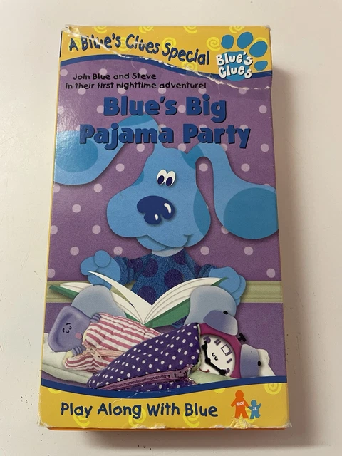 NICK JR BLUE’S Clues Blues Big Pajama Party VHS Video Tape Nickelodeon ...