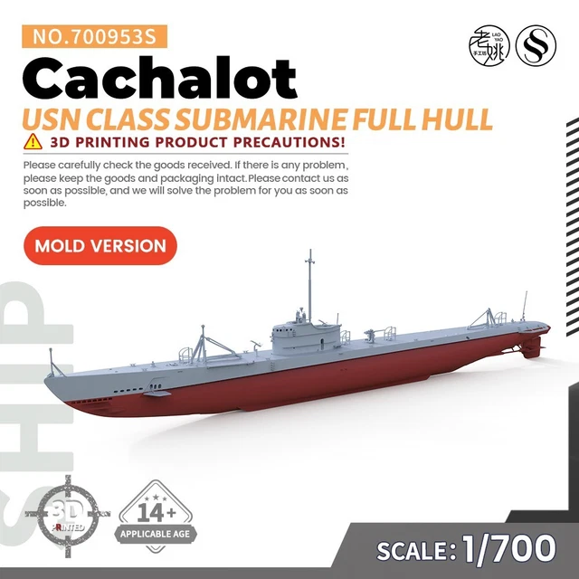 SSMODEL SSC700953S 1/700 Military Model USN Cachalot Class Submarine ...