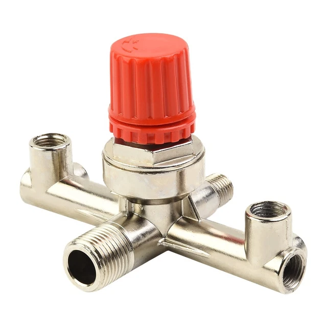 DOUBLE OUTLET TUBE Air Compressor Switch Pressure Regulator Valve ...