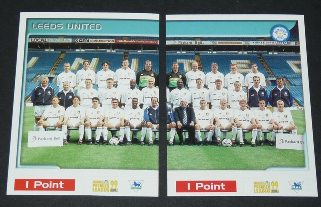 #216 & 217 Leeds United Peacocks Merlin's Premier League Football 99 ...
