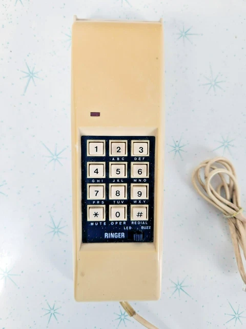 RARE POMPHONE VINTAGE Touch Tone Telephone, Push Button Phone, Wall ...