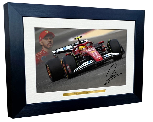 SIGNED 2025 LEWIS Hamilton Ferrari SF25 Autograph Photograph Picture A4 ...