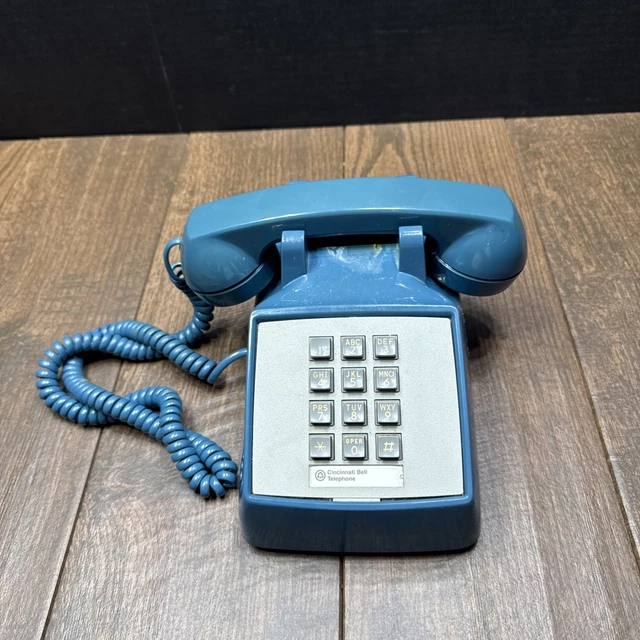 VINTAGE DARK BLUE Western Electric Cincinnati Bell Push Button ...