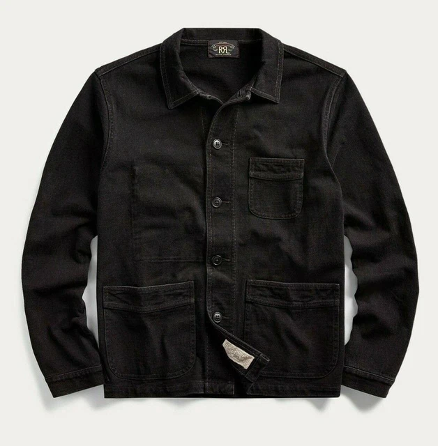 RRL RALPH LAUREN French Work Chore Jersey Jacket Shirt-MEN- L EUR 256 ...