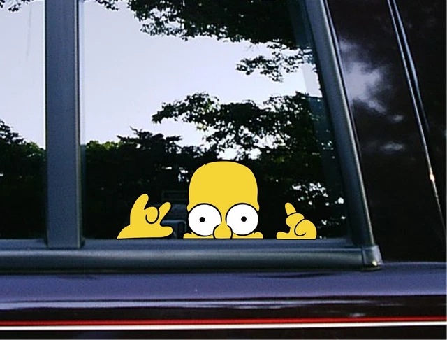 HOMER SIMPSON PEEK Peeker Peeking Window Vinyl Car Decals The Simpsons ...