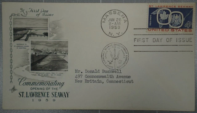 US 1959 FDC, St. Lawrence Seaway, Art Craft, 4c $0.99 - PicClick