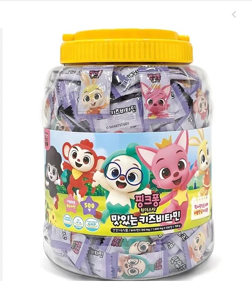 PINKFONG DELICIOUS KIDS Vitamin C 100mg/1400mg x 500pcs Peach Flavor ...