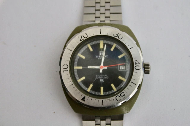 VINTAGE TISSOT SIDERAL Automatic Divers watch gents wristwatch ticking ...