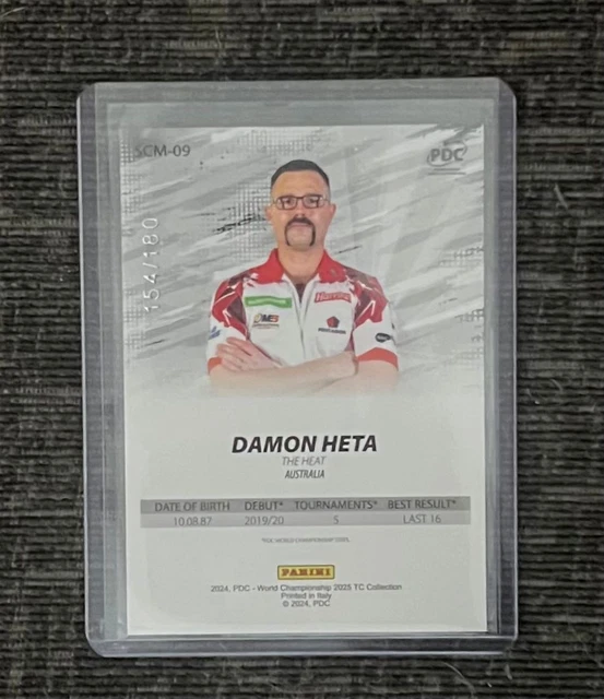 PANINI 2025 PDC World Championship Darts Scoring Machine Damon Heta ...