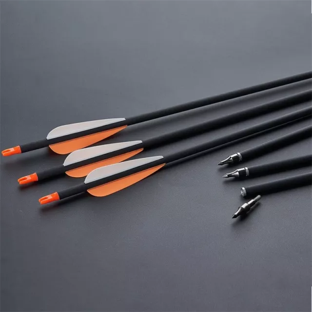 12PC FLÈCHES DE chasse 30" Flèches carbone sp500 pour arc recourbé arc ...